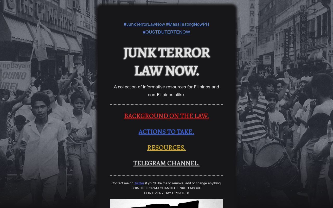 #JUNKTERRORLAWNOW